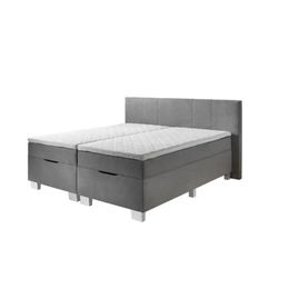 SUN GARDEN Boxspringgbett BX1790 Tirol inkl. Bettkasten Silber ca. 180x200 cm