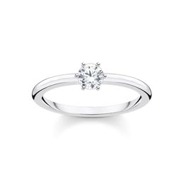 Thomas Sabo Ring Damen Gr&ouml;&szlig;e 48 silber / transparent