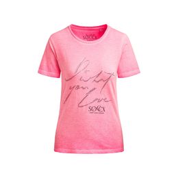 SOCCX T-Shirt Rundhals mit Artwork Damen Gr&ouml;&szlig;e XXXL rosa