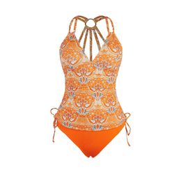 Cupshe Tankini 'CAA12D4C083KK' Damen Gr&ouml;&szlig;e L orange