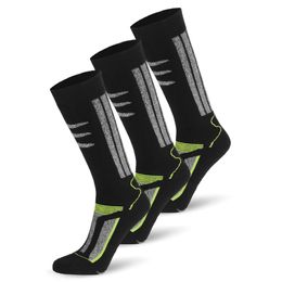 Normani Socken M&auml;dchen Gr&ouml;&szlig;e 39/42 graumeliert / limette / schwarz