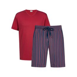Mey Pyjama kurz 'Graphic Stripes' Herren Gr&ouml;&szlig;e S rot