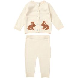 Rock A Bye Baby Boutique Set 'Hase' Gr&ouml;&szlig;e 56/62 braun / wollwei&szlig;