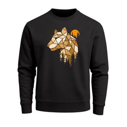 Neverless Sweatshirt 'Luchs Polygon' Herren Gr&ouml;&szlig;e S schwarz