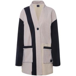 Lauras&oslash;n Sweatjacke Damen Gr&ouml;&szlig;e S beige / schwarz