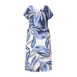 Ulla Popken Kleid Damen Gr&ouml;&szlig;e 42/44 blau / marine / wei&szlig; Winterkleid