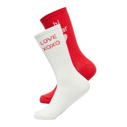 comma, COMMA Socken Damen Gr&ouml;&szlig;e 39/42 rot / wei&szlig;