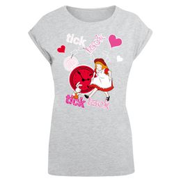 F4NT4STIC Shirt 'Alice im Wunderland Tick Tock' Damen Gr&ouml;&szlig;e XS grau / pink / rot / naturwei&szlig;
