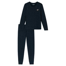Schiesser Pyjama ' Family ' Damen Gr&ouml;&szlig;e M/L nachtblau Winterkleid