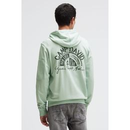 CAMP DAVID Kapuzensweatjacke Oil Dyed mit R&uuml;cken-Artwork Herren Gr&ouml;&szlig;e L mint