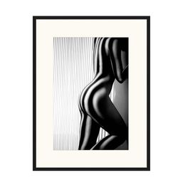 Liv Corday Bild 'Nude' Herren Gr&ouml;&szlig;e 30x40 rauchgrau / schwarz / wei&szlig;