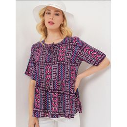 Bigdart Bluse Damen Gr&ouml;&szlig;e XL blau / altrosa / weinrot / wei&szlig;