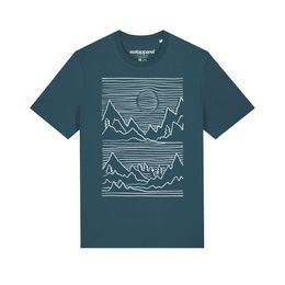 Watapparel Shirt ' Mountains ' Herren Gr&ouml;&szlig;e XS petrol / wei&szlig;