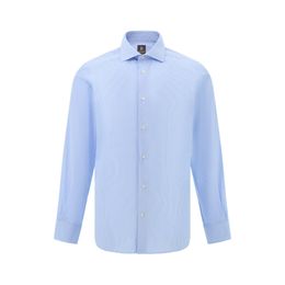 Boggi Milano Hemd 'Pied De Poule' Herren Gr&ouml;&szlig;e XXXL/4XL hellblau / wei&szlig;