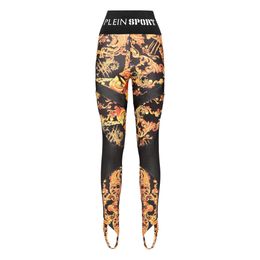 Plein Sport Sporthose 'Baroque' Damen Gr&ouml;&szlig;e 5XL gold / schwarz / wei&szlig;