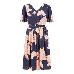 Mela London Kleid Damen Gr&ouml;&szlig;e 44 navy / rosa Winterkleid