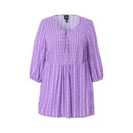 Ulla Popken Tunika Damen Gr&ouml;&szlig;e XXXL/4XL lila / naturwei&szlig;