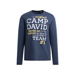 CAMP DAVID Shirt Herren Gr&ouml;&szlig;e S blau / gelb / wei&szlig;