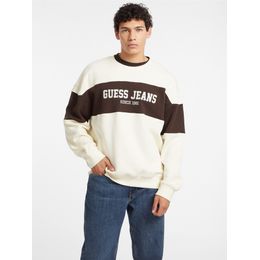 Guess Jeans Sweatshirt Herren Gr&ouml;&szlig;e M braun / wei&szlig;