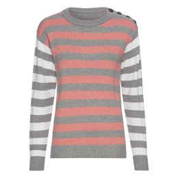 Laura Scott Pullover Damen Gr&ouml;&szlig;e XS grau / rosa / wei&szlig;