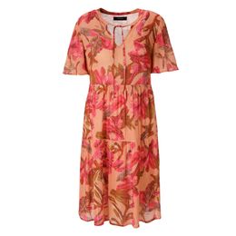 Aniston Casual Sommerkleid Damen Gr&ouml;&szlig;e 40 oliv / koralle / hummer / magenta
