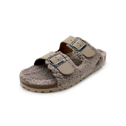 THIES Pantolette 'THIES 1856 Eco Teddy Mixed Sandal' Damen Gr&ouml;&szlig;e 39 stone