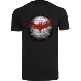 F4NT4STIC T-Shirt 'Batman Logo Wall' Herren Gr&ouml;&szlig;e S grau / rot / dunkelrot / schwarz / wei&szlig;