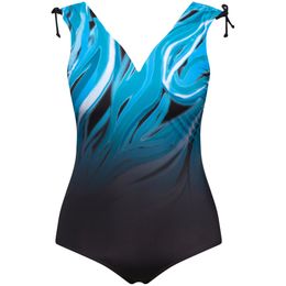 Ulla Popken Badeanzug Damen Gr&ouml;&szlig;e 5XL blau / schwarz