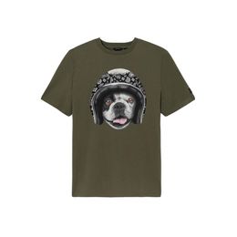 Le Temps Des Cerises T-shirt 'BATISTA' Herren Gr&ouml;&szlig;e S oliv / schwarz / wei&szlig;