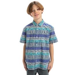 Quiksilver Hemd 'Global Heat' Jungen Gr&ouml;&szlig;e 134/140 creme / t&uuml;rkis / dunkelblau / lila