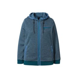 Ulla Popken Sweatjacke Damen Gr&ouml;&szlig;e L/XL cyanblau / blaumeliert