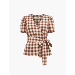 Amourlinen Bluse 'Elisa' Damen Gr&ouml;&szlig;e L braun