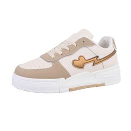 Ital-Design Sneaker Damen Gr&ouml;&szlig;e 36 beige / orange / wei&szlig;