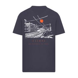 F4NT4STIC T-Shirt 'Escape Discover the World Town Train Station' Herren Gr&ouml;&szlig;e M dunkelblau / rot / wei&szlig;