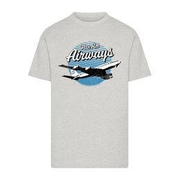 F4NT4STIC T-Shirt 'Pan Am Airways Retro Plane Take Off' Herren Gr&ouml;&szlig;e XL hellblau / grau / wei&szlig;