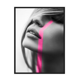 Liv Corday Bild 'Cry Pink' Herren Gr&ouml;&szlig;e 60x80 grau / pink / schwarz