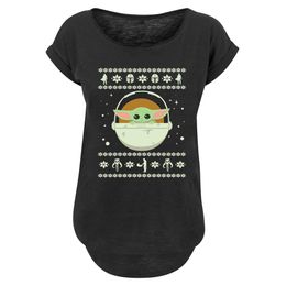 F4NT4STIC T-Shirt 'Star Wars The Mandalorian The Child Christmas' Damen Gr&ouml;&szlig;e L beige / braun / mint / schwarz
