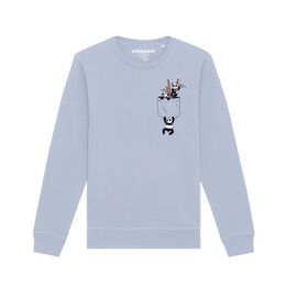 Watapparel Sweatshirt ' Pocket Pandas ' Herren Gr&ouml;&szlig;e XS hellblau / mischfarben