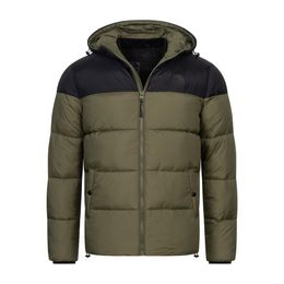 INDICODE Jeans Jacke 'Biviano' Herren Gr&ouml;&szlig;e M dunkelgr&uuml;n / schwarz