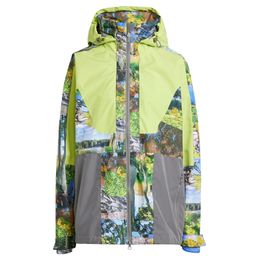 adidas by Stella McCartney Outdoorjacke 'TrueNature Earth Collage ' Damen Gr&ouml;&szlig;e M/L blau / hellblau / grau / limette