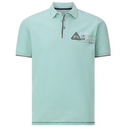 Jan Vanderstorm Poloshirt 'Knutland' Herren Gr&ouml;&szlig;e XL aqua / schwarz / wei&szlig;
