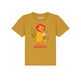 Watabout.kids T-Shirt 'L&ouml;wen Kleiner Bruder' Jungen Gr&ouml;&szlig;e 152/158 senf / kiwi / orange / feuerrot