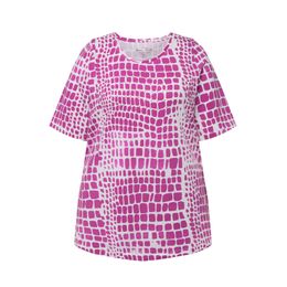 Ulla Popken T-Shirt Damen Gr&ouml;&szlig;e L/XL magenta / wei&szlig;