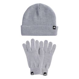 adidas Performance Set: Sportm&uuml;tze Mit Sporthandschuhe 'Glove + Beanie' Herren Gr&ouml;&szlig;e 56/57 grau