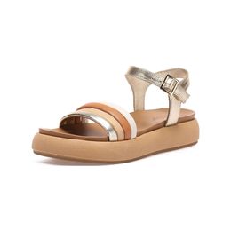 Inuovo Riemensandale Damen Gr&ouml;&szlig;e 39 hellbeige / dunkelbeige / gold