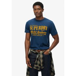 Superdry & Co T-Shirt Herren Gr&ouml;&szlig;e S blau / dunkelgelb