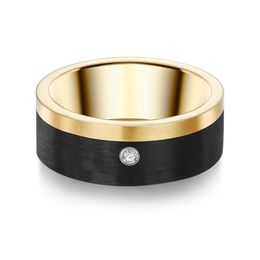 Trilani Ring Damen Gr&ouml;&szlig;e 62 goldgelb / schwarz / wei&szlig;