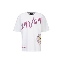 19V69 Italia T-Shirt Herren Gr&ouml;&szlig;e XXL gelb / pink / schwarz / wei&szlig;
