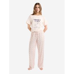 Etam Pyjamahose 'Maryna' Damen Gr&ouml;&szlig;e M pastellblau / gelb / rosa / dunkelpink Winterkleid