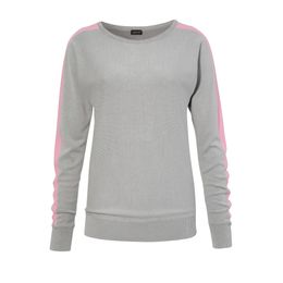 Laura Scott Sweatshirt Damen Gr&ouml;&szlig;e L hellgrau / pink